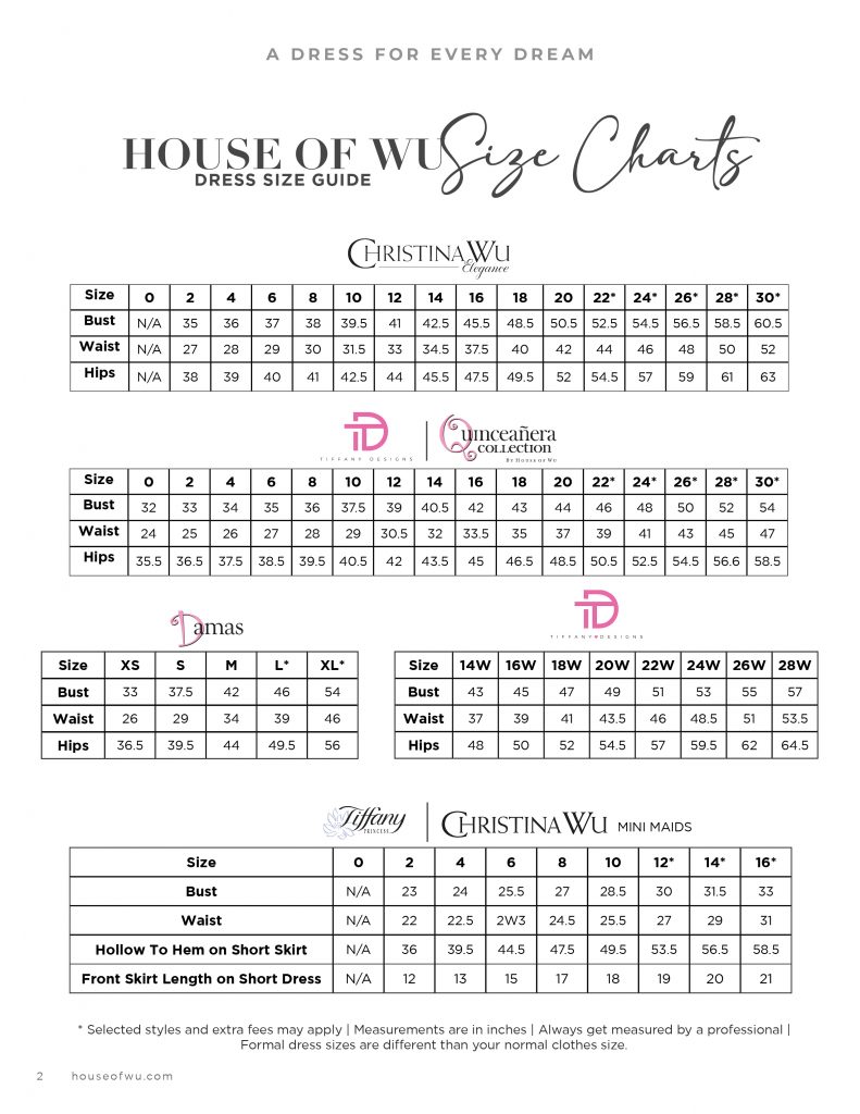 Size Guide - House of Wu