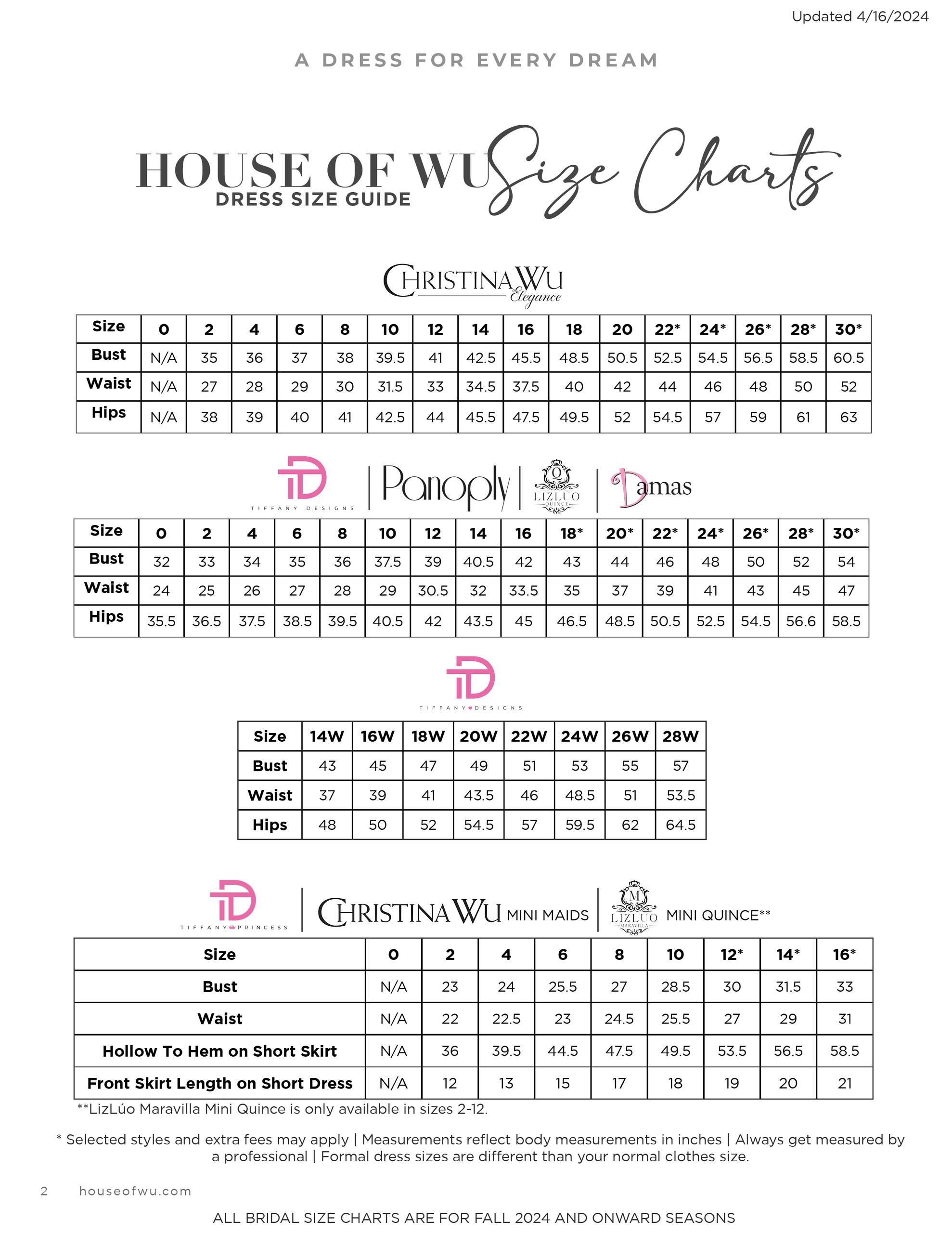 Size Guide - House of Wu